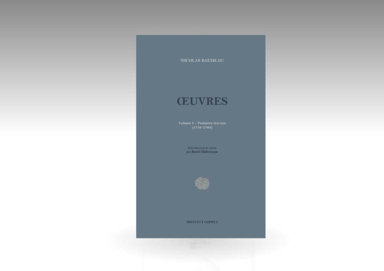 Œuvres de Nicolas Baudeau – Volume 1 : Premiers travaux (1759-1765 ...